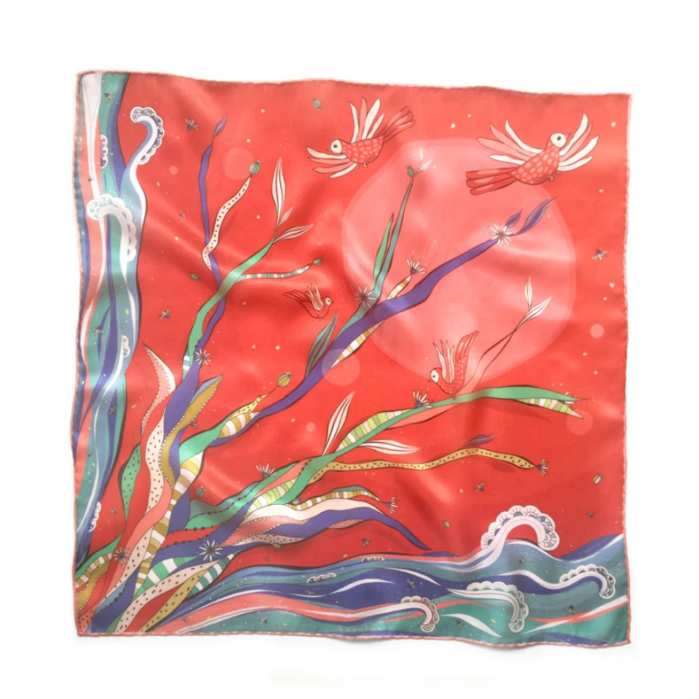 Be Mine Design - Tree of life Silk Bandana Red | hipicon