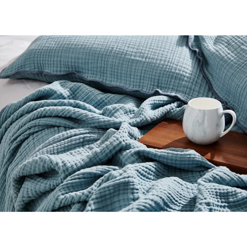 Cozier - Fluffy Cotton Pique Set 250x260 cm Light Blue | hipicon