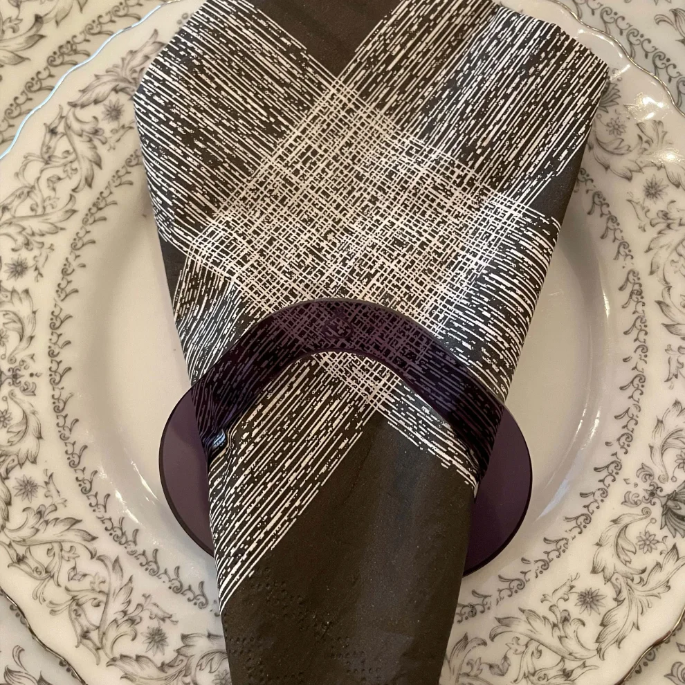 Peramu Design - Classic Bold Napkin Ring For 2 Black | hipicon