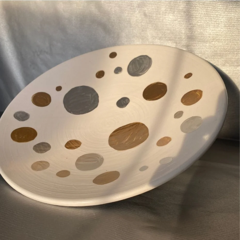 FelixCo Ceramics - Cielo Plate Gold-Silver | hipicon