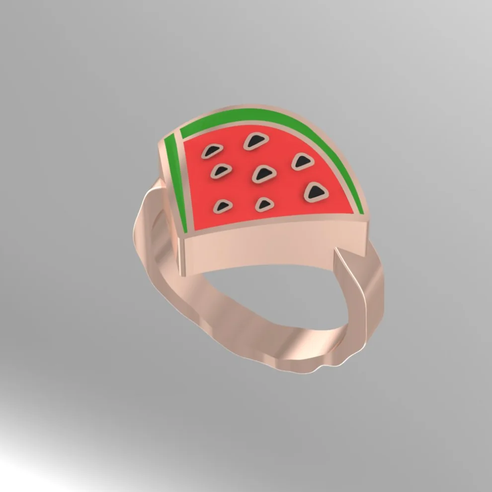 Fia Silver - Natura Watermelon Ring 7 Pink | hipicon