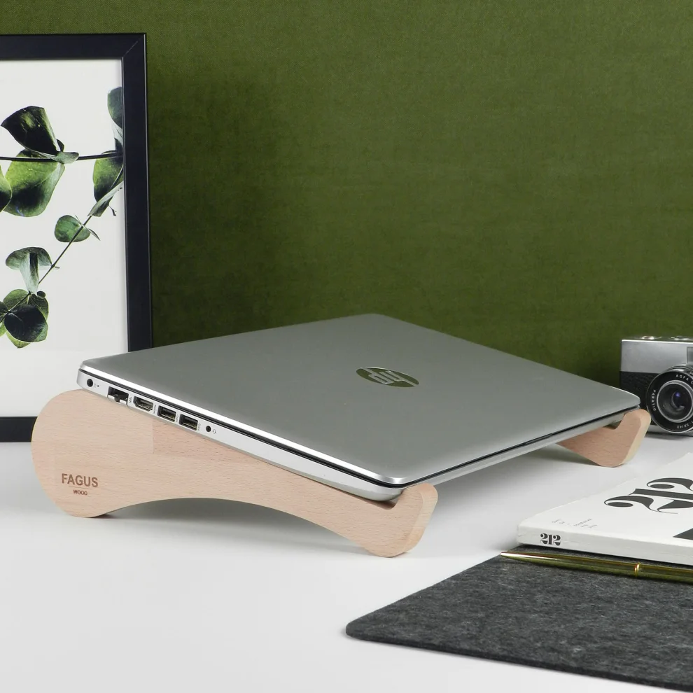 Fagus Wood - Wooden Laptop Macbook Stand - Cosmo | hipicon