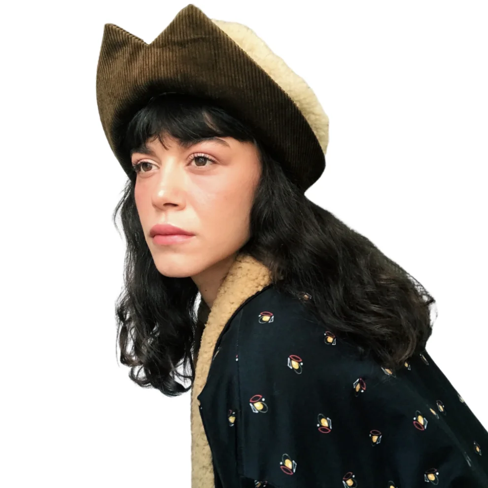 Thirty Three Design - Velvet Fur Detailed Hat S Light Brown-Cream | hipicon