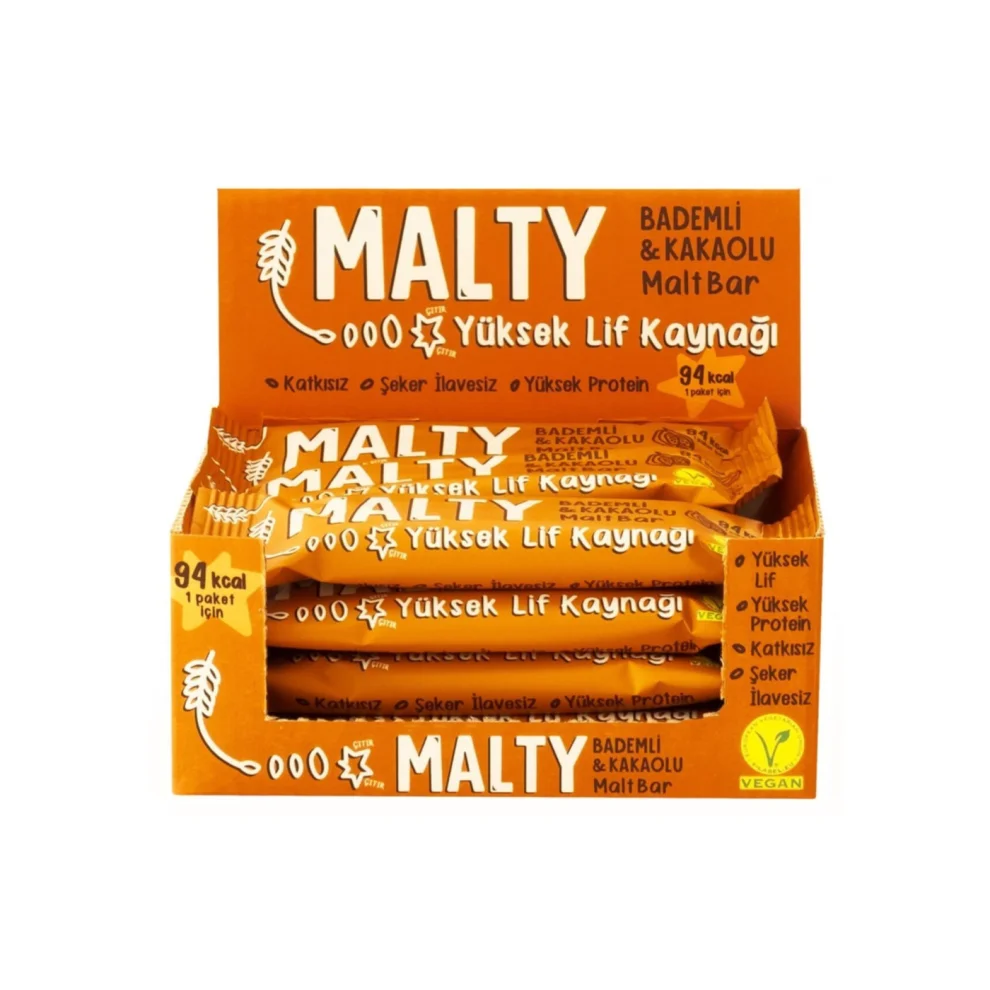 Malty - 500 gr Malt Bar With Almonds And Cacao 12 Bars | hipicon