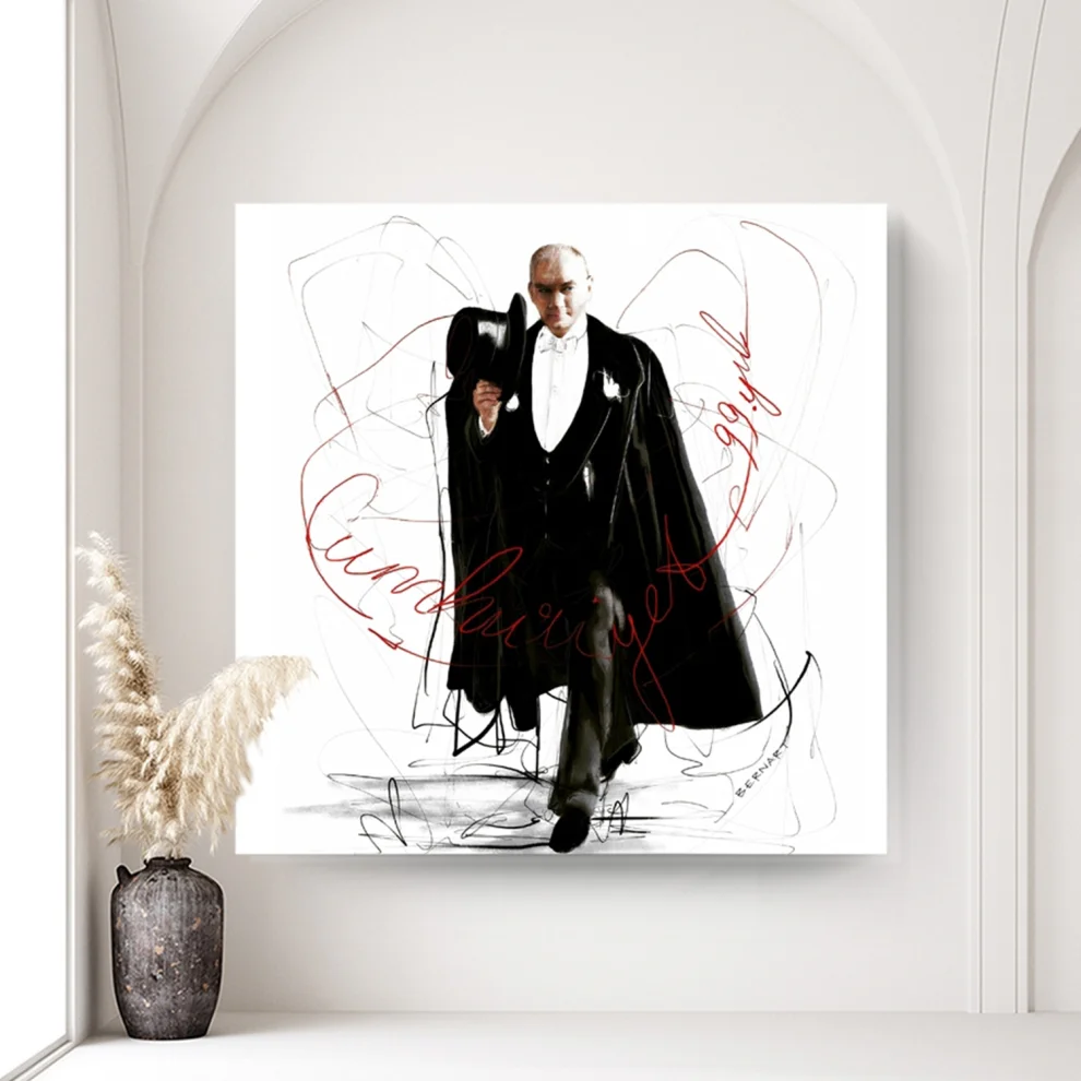 Lovinart - Atatürk 1 By Bernart Print Box (Black) 140 x 140 cm | hipicon