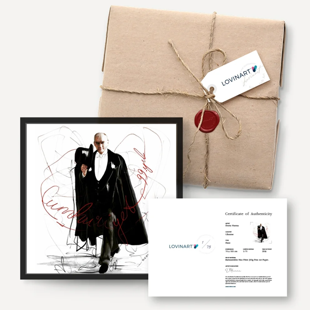 Lovinart - Atatürk 1 By Bernart Print Box (Black) 140 x 140 cm | hipicon