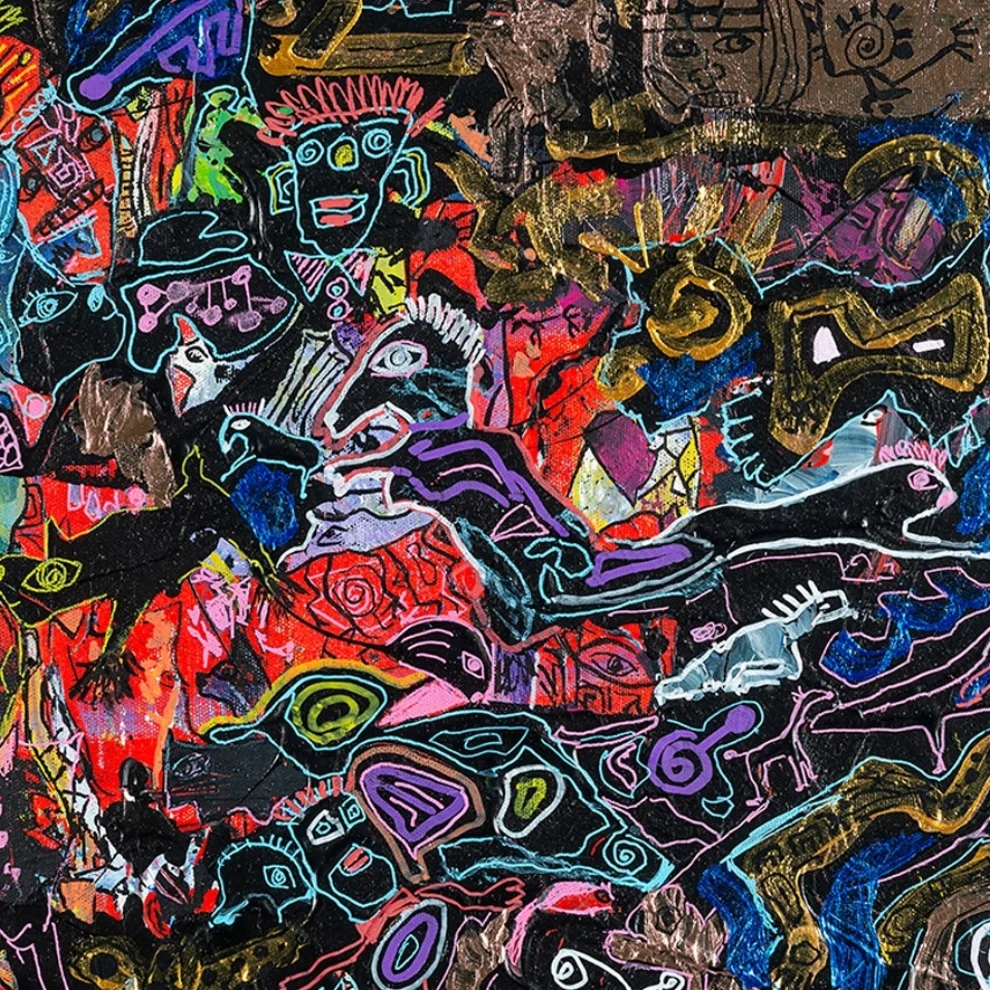 Lovinart - Unusual Visitors By Ferruh Karakaşlı Print Box (White) 90x90 cm | hipicon