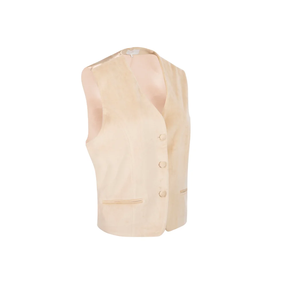 Tiny - Ines Velvet Vest S Creme | hipicon