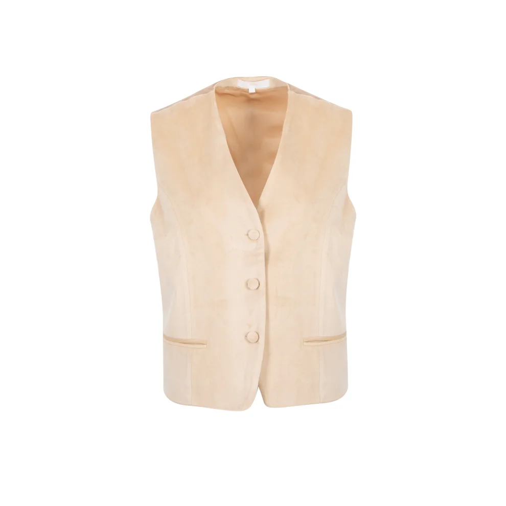Tiny - Ines Velvet Vest S Creme | hipicon