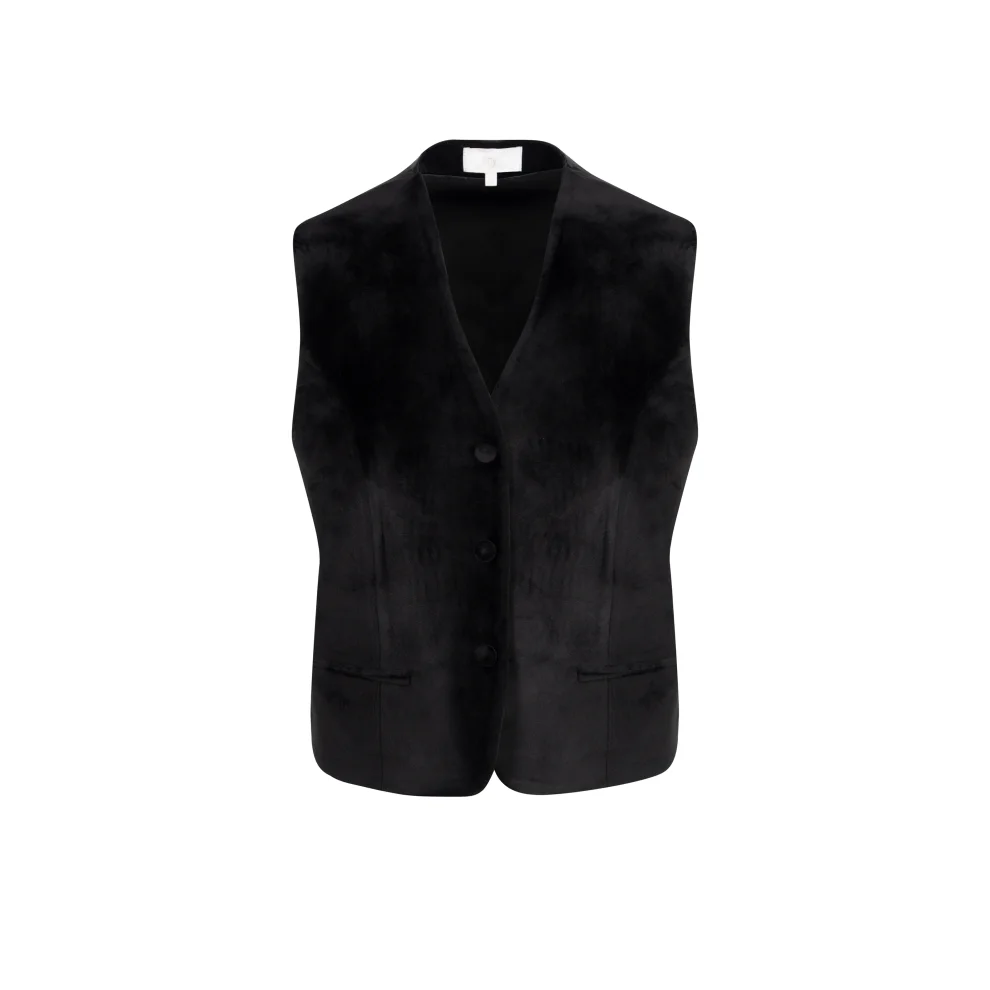 Tiny - Ines Velvet Vest S Black | hipicon