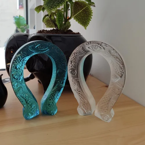 Fifil Design - Turkuaz Tılsımlı At Nalı Obje - Duvar Süsü | hipicon