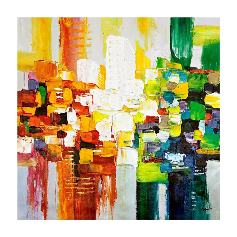 Home in Joy - Abstract Handmade Oil Painting 64cmx64cm Canvas (Unframed ...