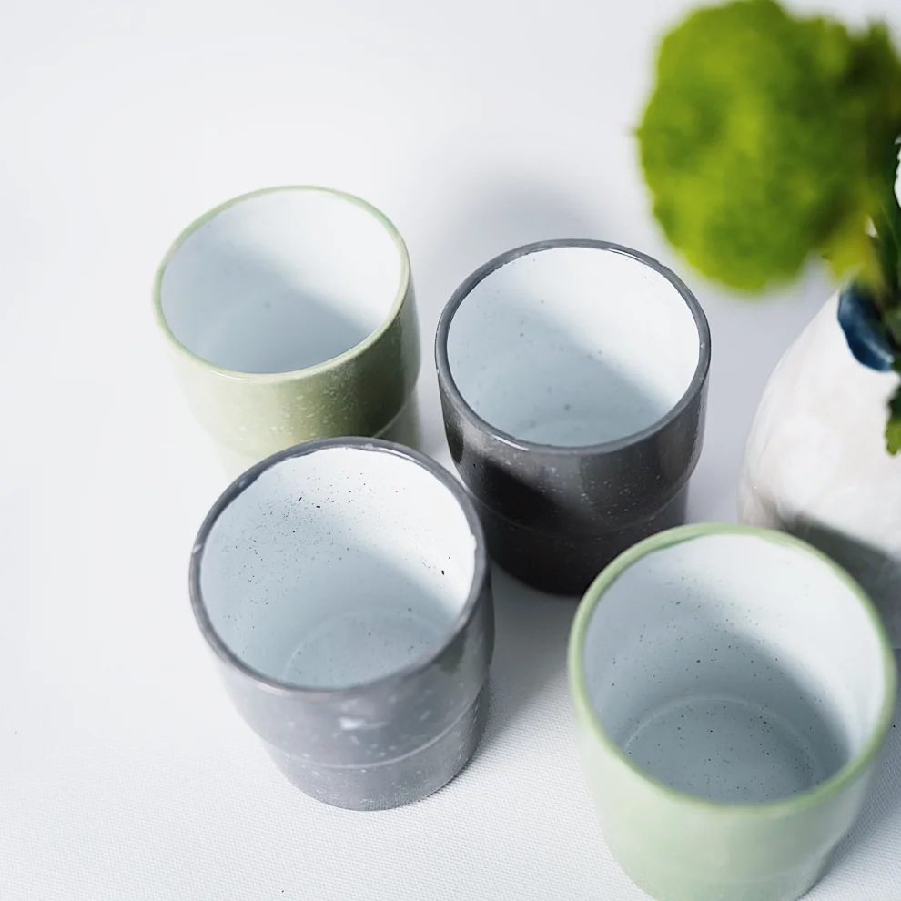 GIB'S Pottery - Açık Yeşil Duke Kahve Bardağı 2'li Set | hipicon