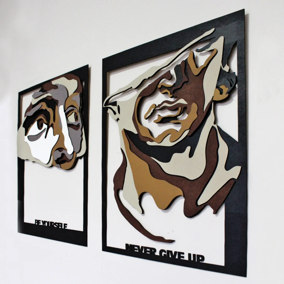 Karo Design - David Büyük Boy 2'li Ahşap Tablo | hipicon