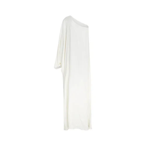 Nazlı Ceren - White Venus One-shoulder Satin Maxi Dress In White Swan ...