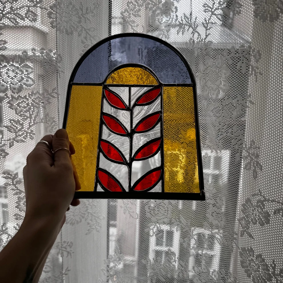 Maja Stained Glass & Mosaic - Turunç Vitray Dekoratif Panel Turuncu ...