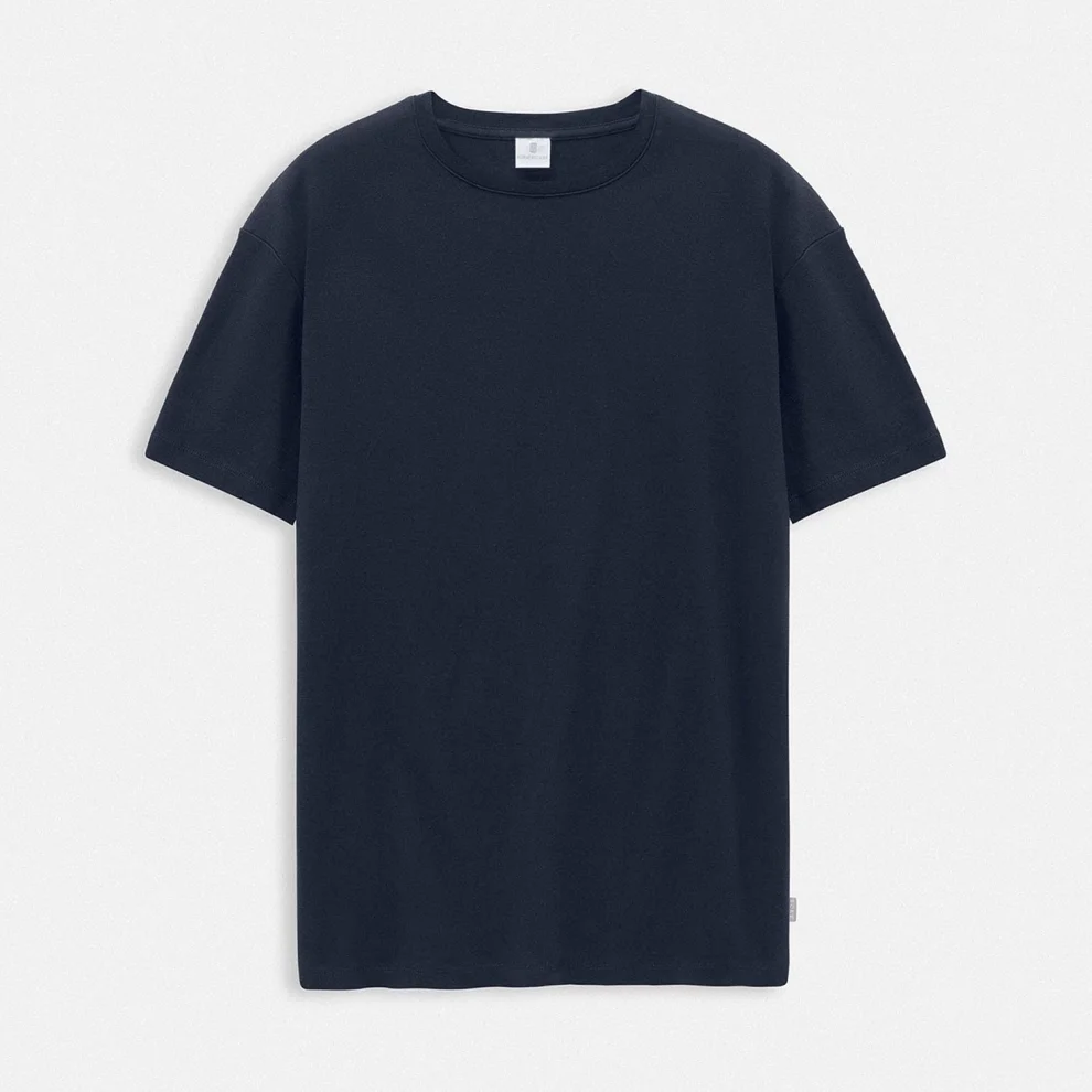 Boris Becker - Navy Blue Silk Finished Oversize T-shirt | hipicon