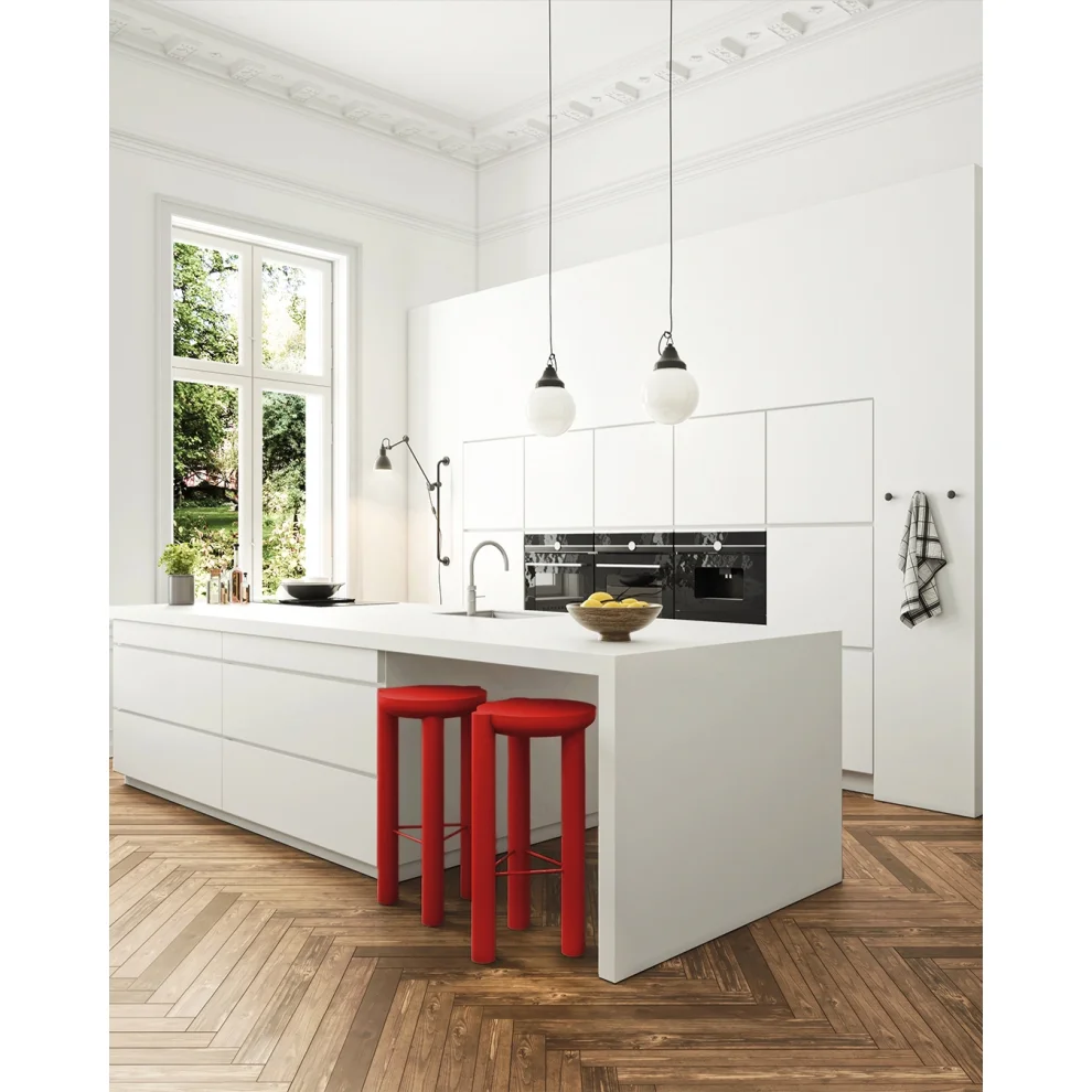 Yet Design Studio - Kırmızı Pillar Bar Taburesi | hipicon