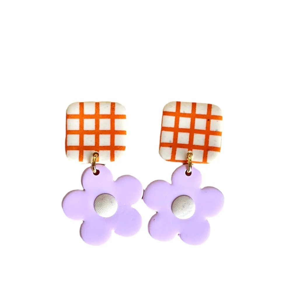 Daisy Lazy Creations - Pastel Colored Daisy Earring With Line Detail ...