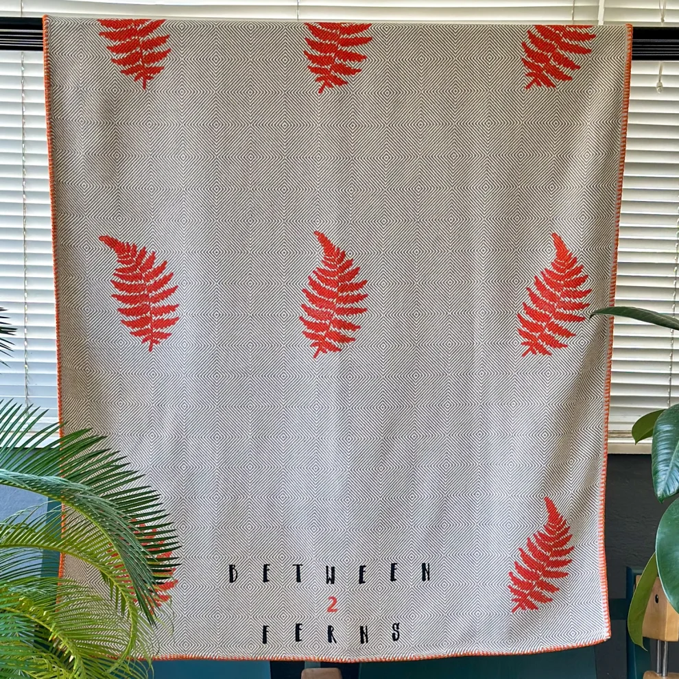 3x3 Works - Between 2 Ferns Turkish Towel Orange | hipicon