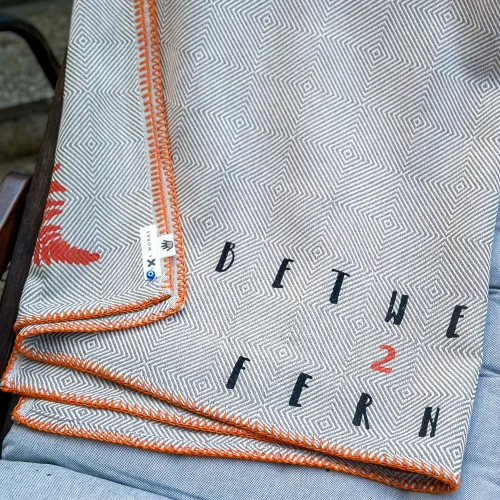 3x3 Works - Orange Between 2 Ferns Turkish Towel | hipicon