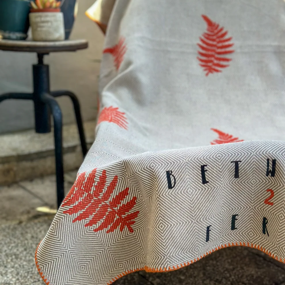 3x3 Works - Between 2 Ferns Turkish Towel Orange | hipicon