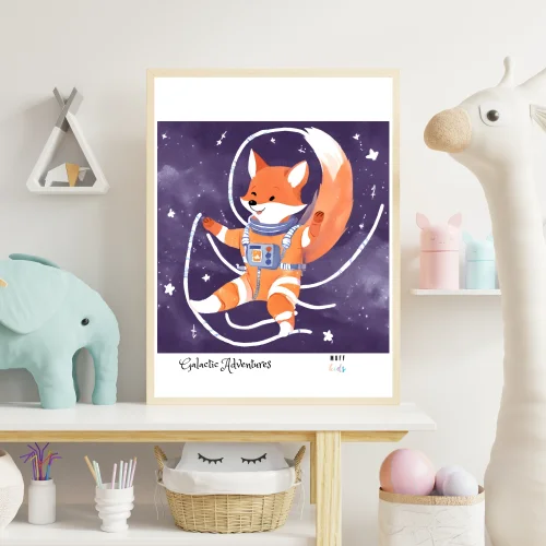 Muff Kids - A3 Galactic Adventure Animals Art Work Design Poster For ...