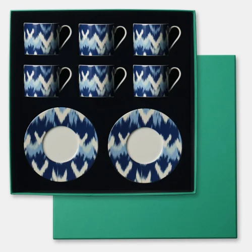 Vitelli Design Studio - Ikat Collection Set Of 6 Tea Cups | hipicon