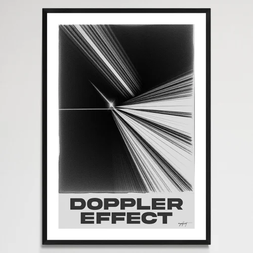 Neostone Studio - 50x70 cm, Black Doppler Effect Framed Art Print | hipicon